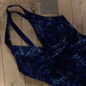 Speedo | Swim | Speedo Blue Black French Cut One Piece Racer Back ...